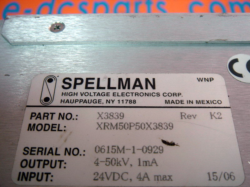 SPELLMAN POWER SUPPLY XRM50P50X3839 - PLC DCS SERVO Control MOTOR POWER SUPPLY IPC ROBOT